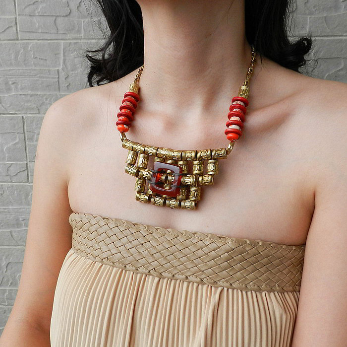 Big Ornate Tribal Statement Necklace - Ethnic Jewelry on Luulla